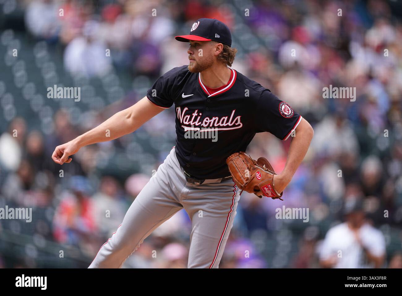 Washington Nationals pitcher Jake Irvin (27) in the first inning of ...