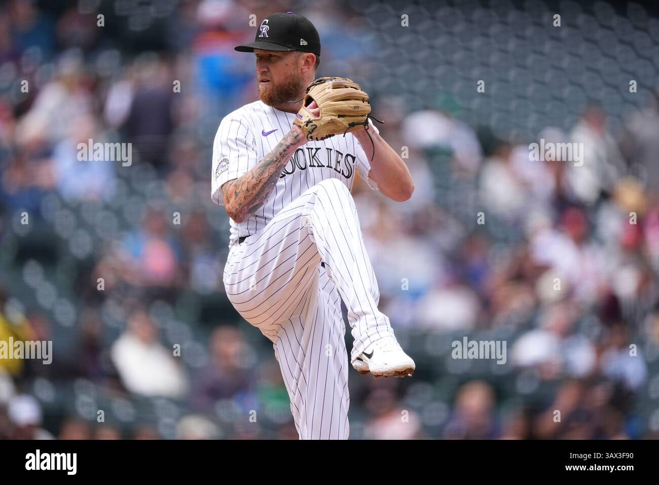 Colorado Rockies pitcher Kyle Freeland (21) in the first inning of Game ...