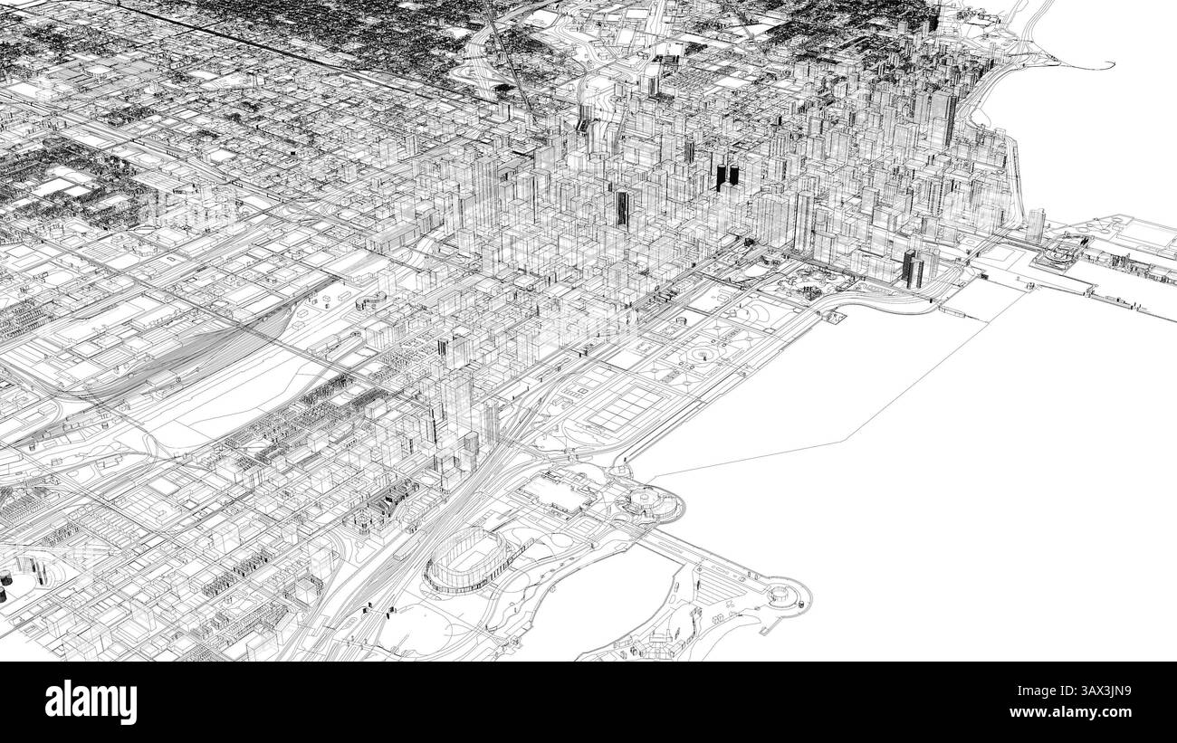 Chicago metro map hi-res stock photography and images - Alamy