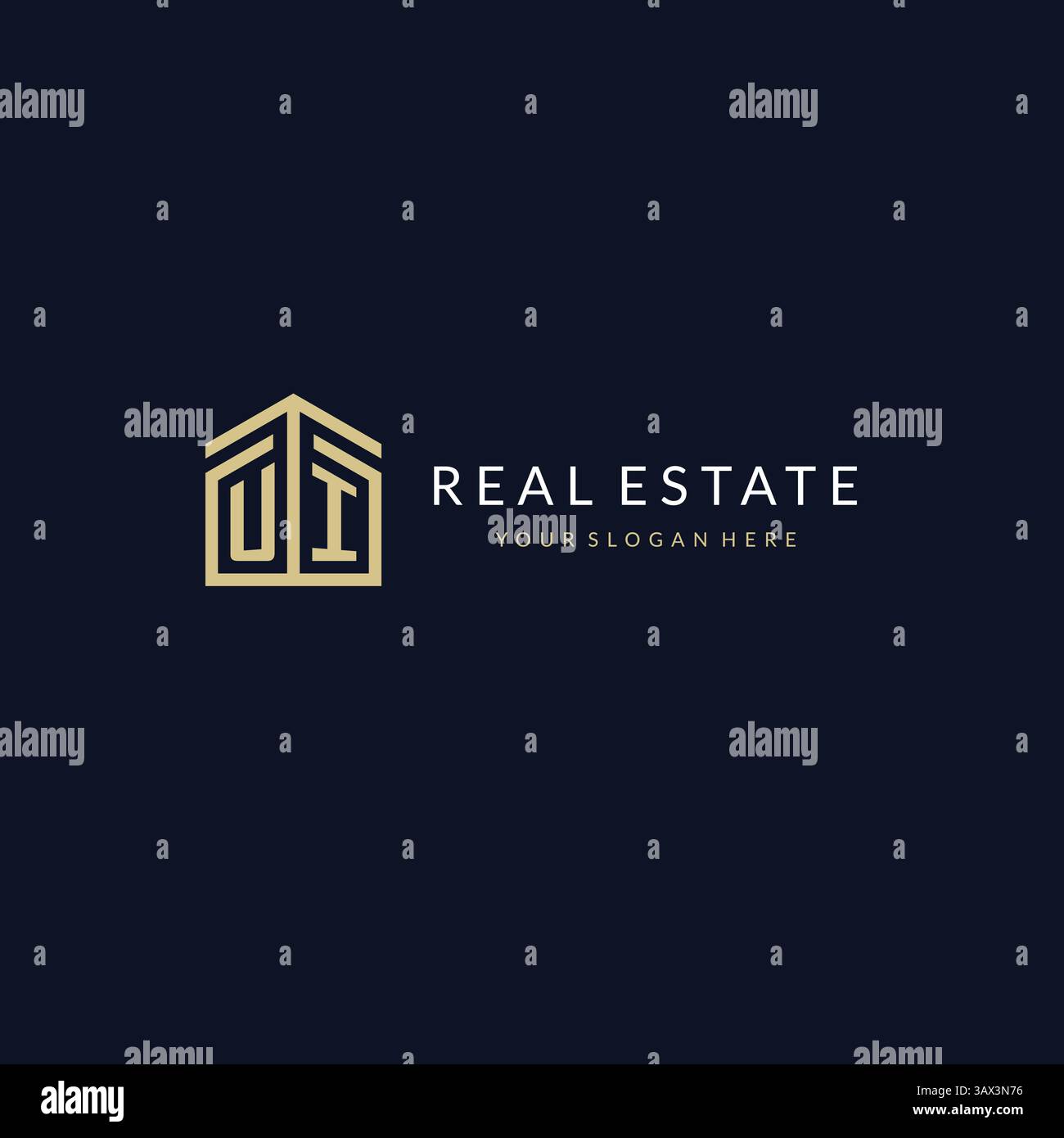 Letter UI with simple home icon logo design, creative logo design for ...