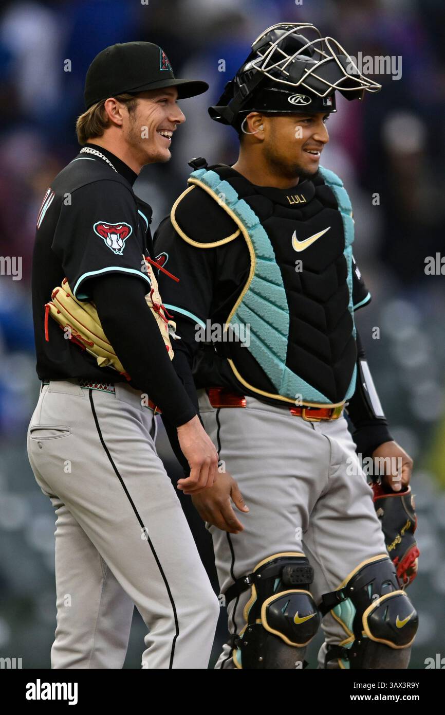 Arizona Diamondbacks closing pitcher Drey Jameson left, celebrates with ...