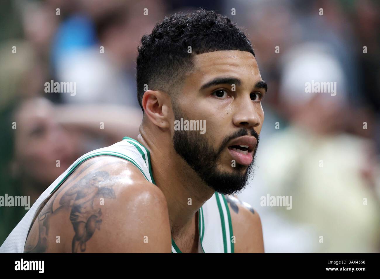 Boston Celtics' Jayson Tatum on the bench during the second half in ...