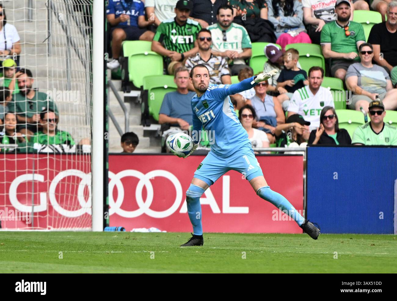 AUSTIN, TX - April 19: Austin FC goalie Brad Stuver throws the ball ...