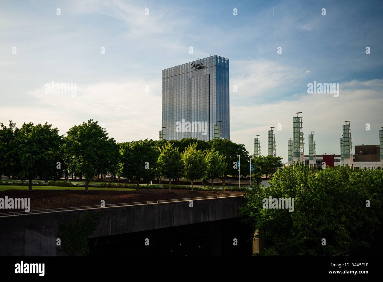 Atlanta,USA: April 19,2025: Atlanta downtown skyline during sunset ...