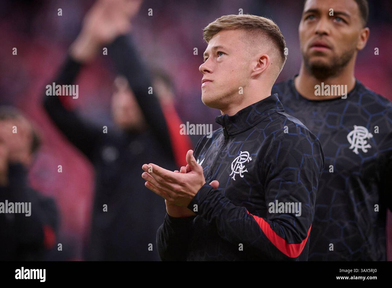 Bilbao, Spain. 17th Apr, 2025. Rangers FC's Connor Barron during UEFA ...