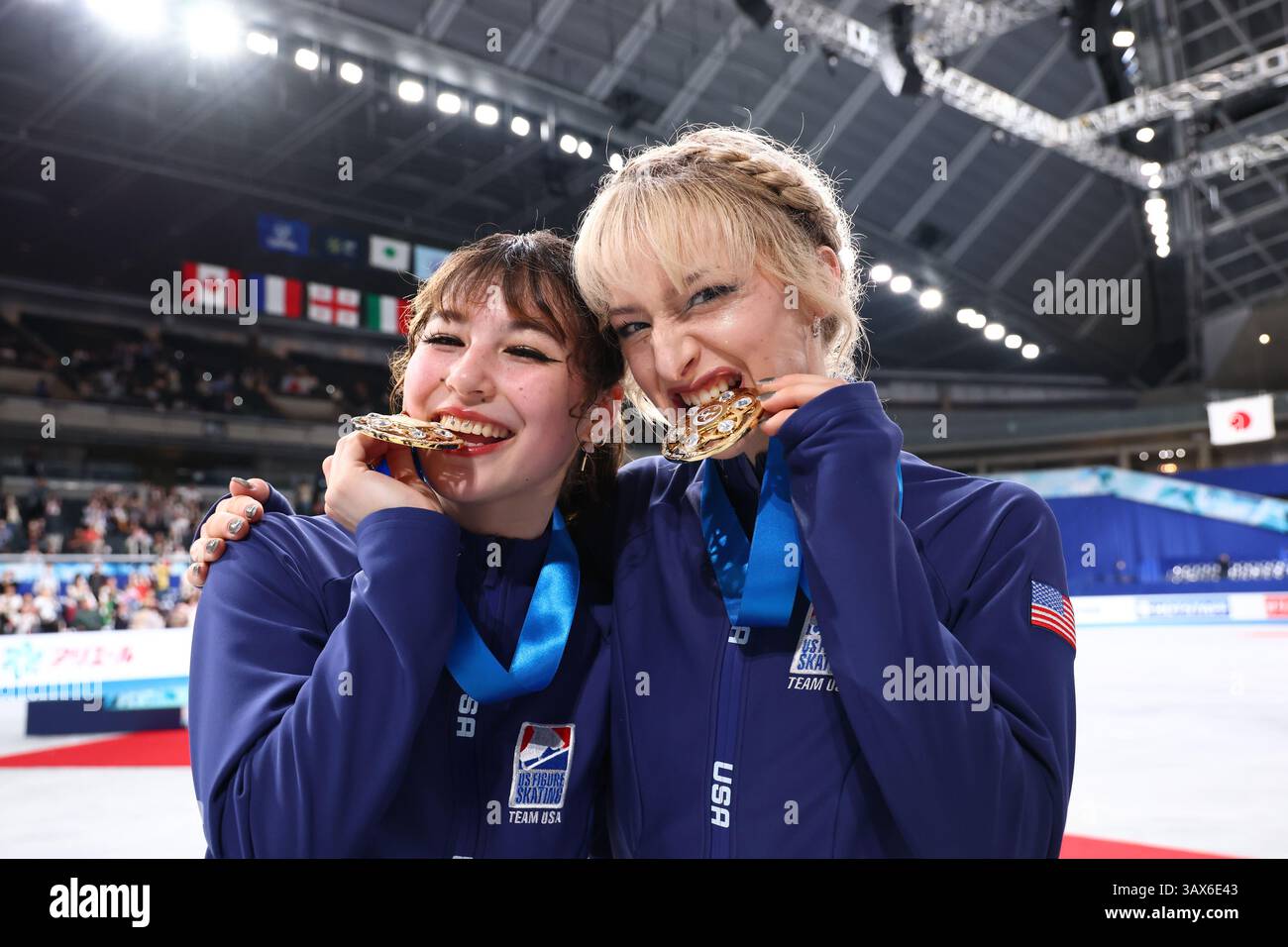 Tokyo, Japan. 19th Apr, 2025. (L-R) Alysa Liu, Amber Glenn (USA) Figure ...