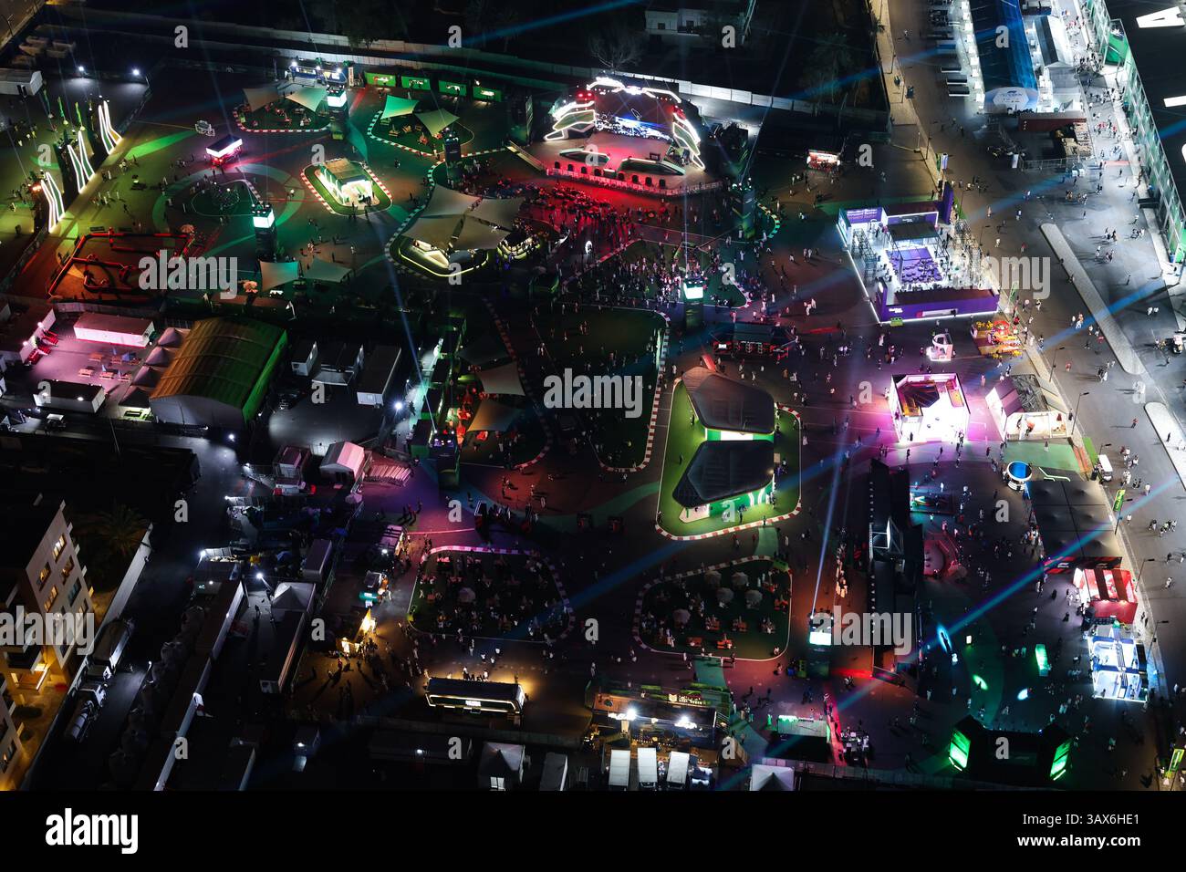 Jeddah, Arabie Saoudite. 20th Apr, 2025. illustration fan zone by night during the Formula 1 STC ...