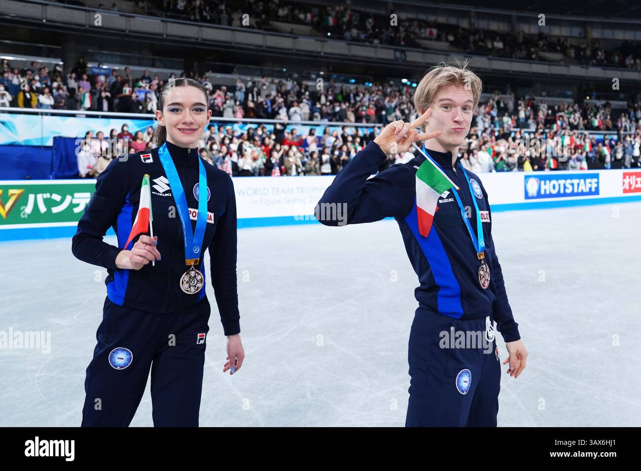 Tokyo, Japan. 19th Apr, 2025. (L-R) Lara Naki Gutmann, Daniel Grassl ...