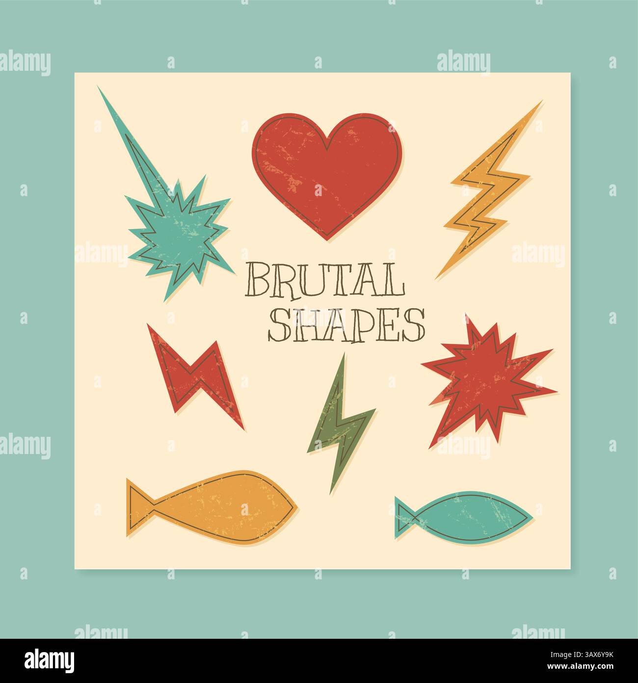 Brutalist geometric shapes funky Stock Vector Images - Alamy