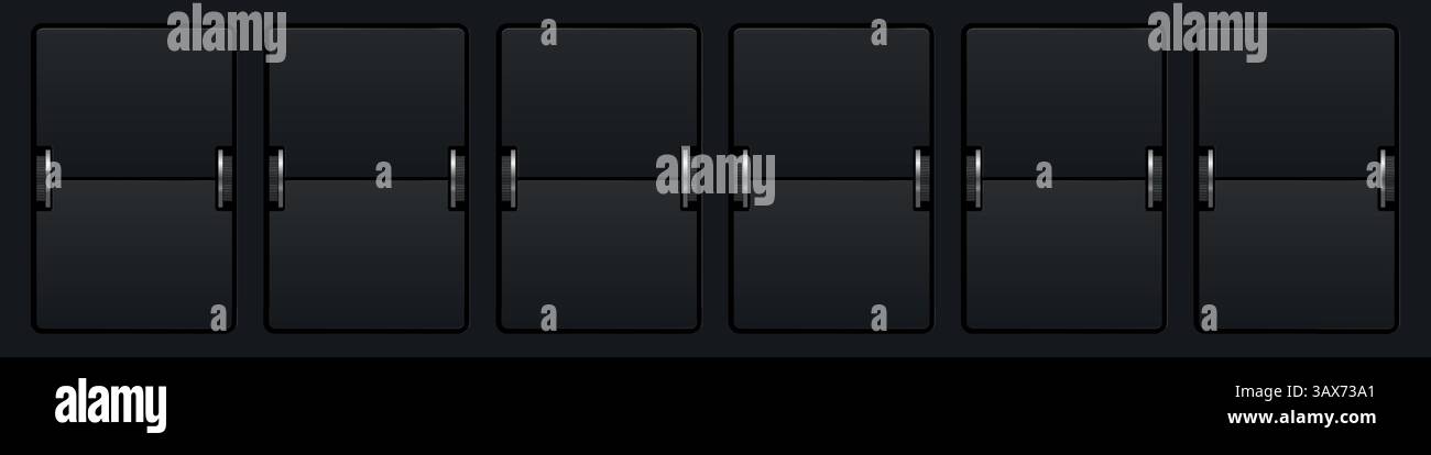 Empty scoreboard dial. Analog counter, mechanical airport display countdown. 3D realistic vector ...