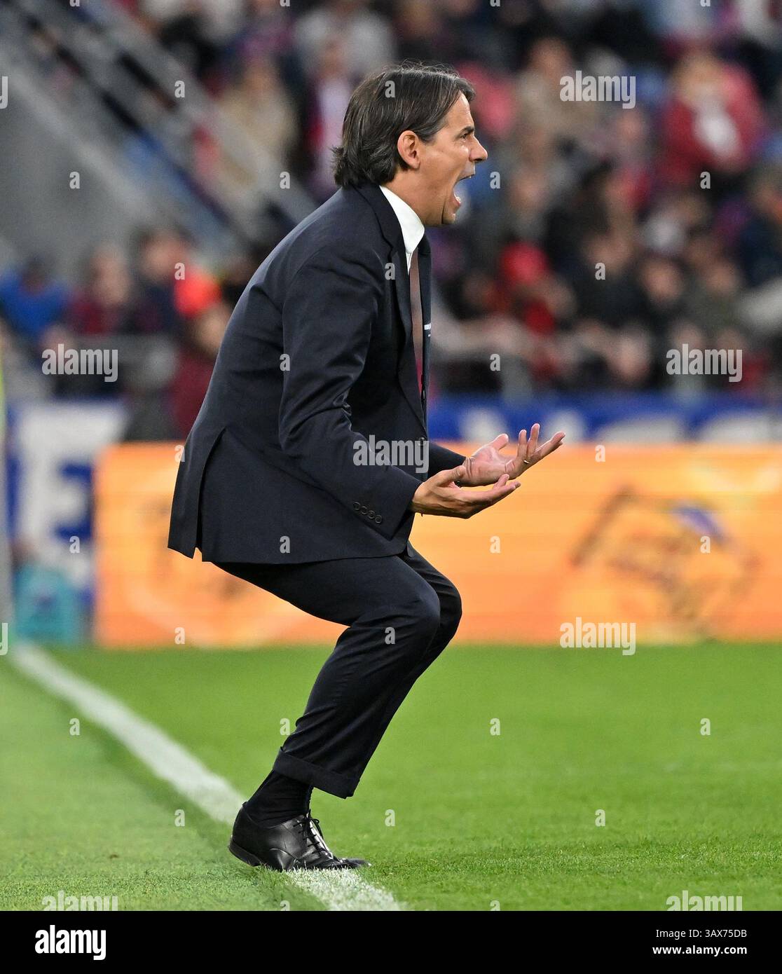 Bologna, Italy. 20th Apr, 2025. Inter Milan's head coach Simone Inzaghi ...