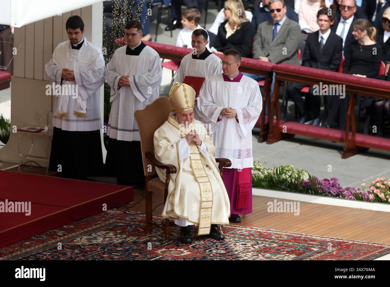 Rome, Italy. 20th Apr, 2025. Cardinal Angelo Comastri, Vicar General ...