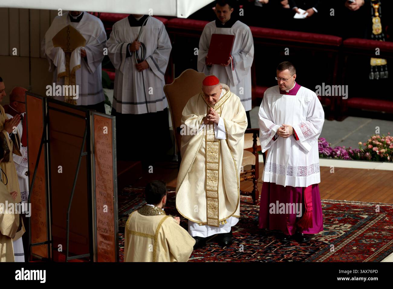 Rome, Italy. 20th Apr, 2025. Cardinal Angelo Comastri, Vicar General ...