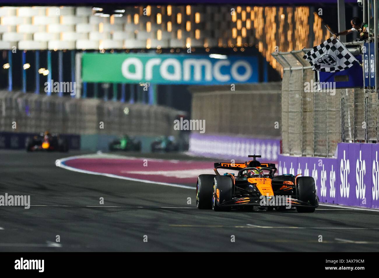 Jeddah, Saudi Arabia. 20th Apr, 2025. McLaren's driver Oscar Piastri of Australia compete the ...
