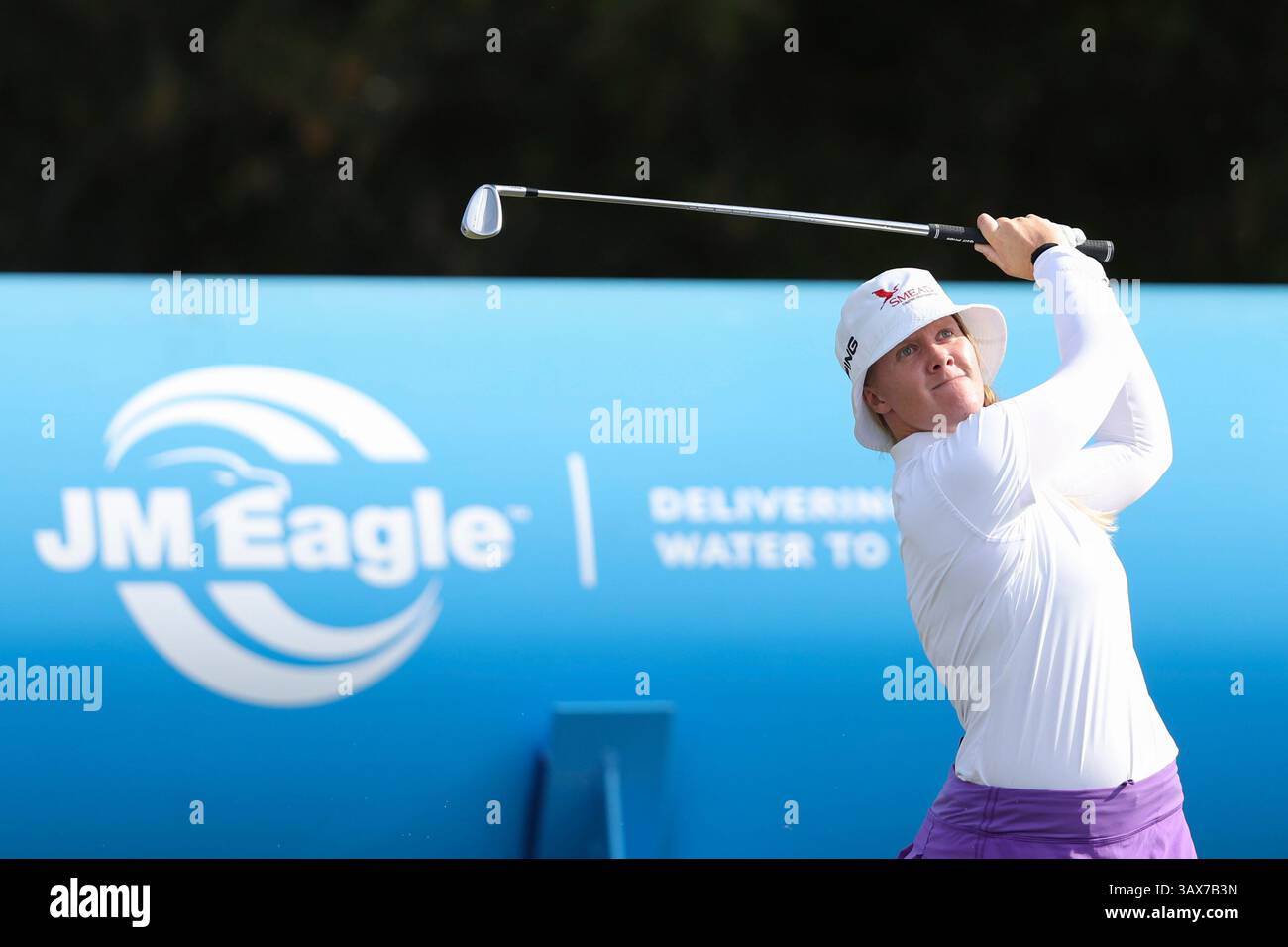 Ingrid Lindblad hits from the fifteenth tee during the final round of ...