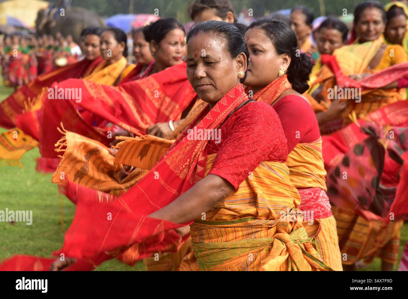 April 20, 2025, Guwahati, Guwahati, India: Bodo tribes performing dace ...