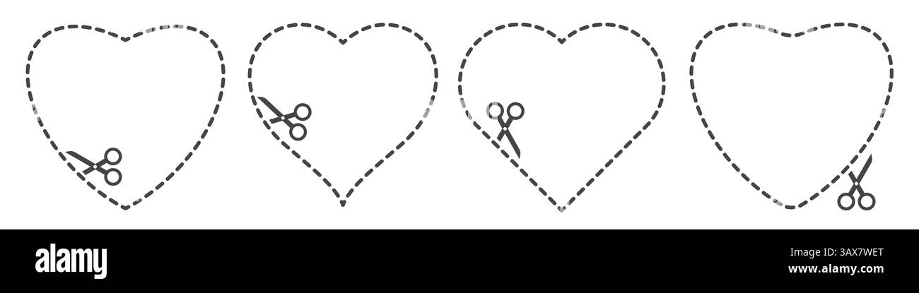 Scissors cutting different shapes Cut Out Stock Images & Pictures - Alamy