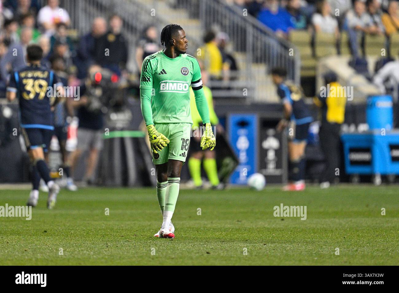 CHESTER, PA - APRIL 19: Philadelphia Union goalkeeper Andre Blake #18 ...