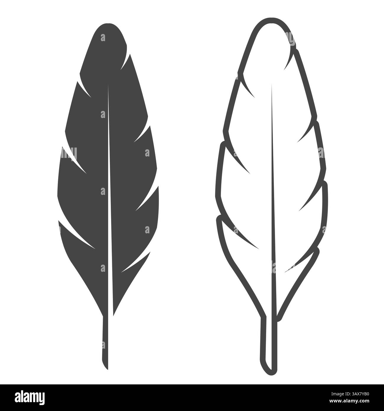 Two straight feathers silhouette hi-res stock photography and images ...