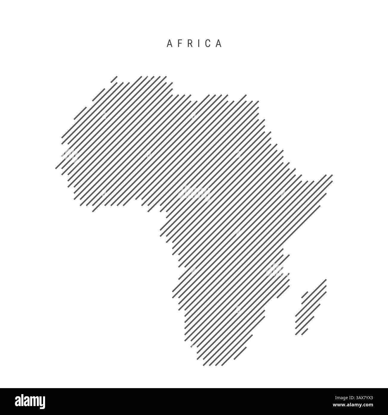Africa map from pattern of black slanted parallel lines. Continent map ...