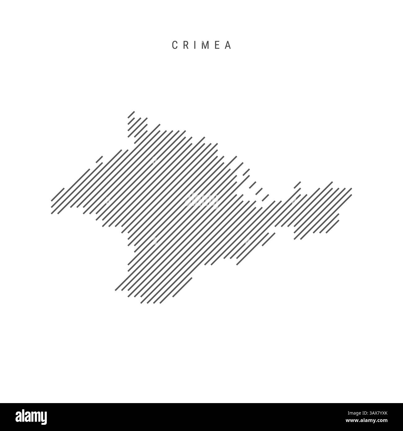 Crimea map from pattern of black slanted parallel lines. Crimean ...