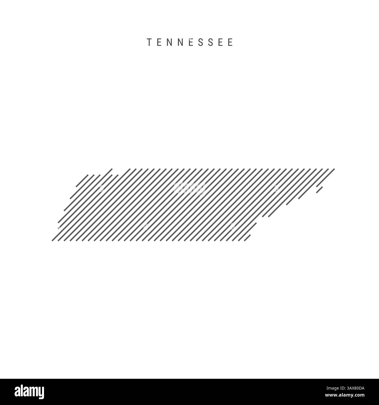 Tennessee map from pattern of black slanted parallel lines. US state ...