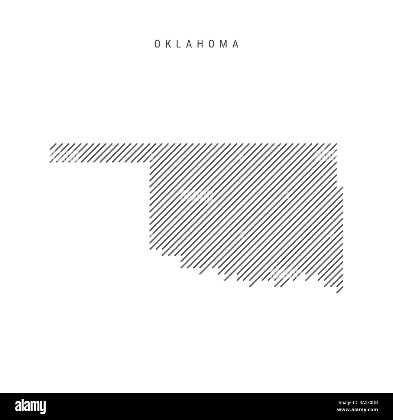 Oklahoma map from pattern of black slanted parallel lines. US state map ...