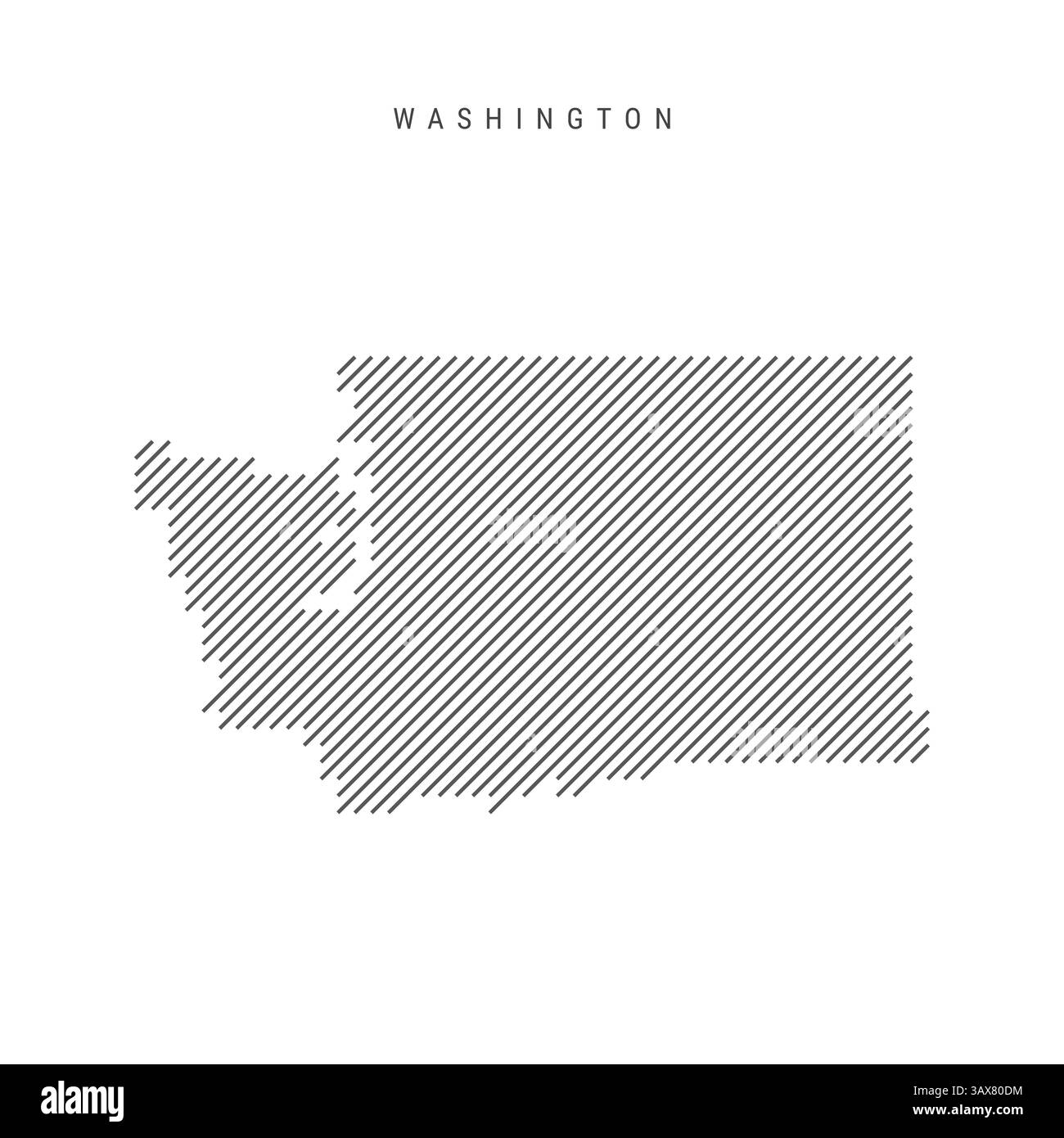 Washington map from pattern of black slanted parallel lines. US state ...