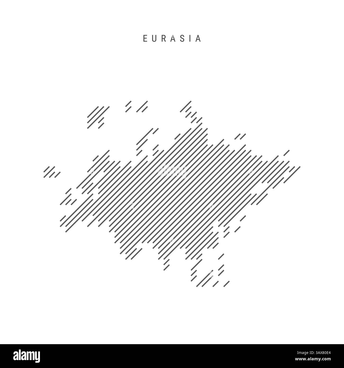 Eurasia map from pattern of black slanted parallel lines. Continent map with gray diagonal lines ...