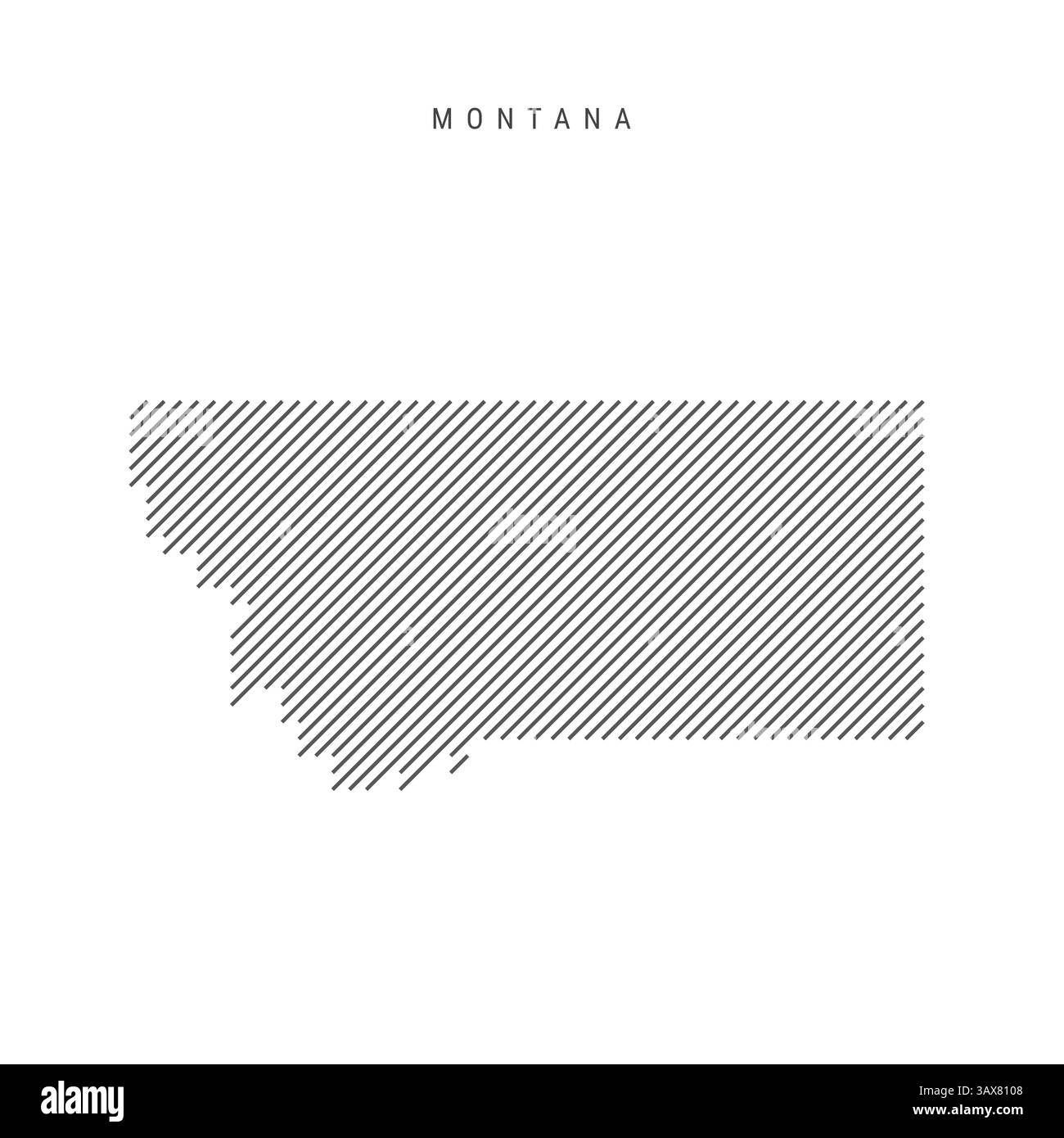 Montana map from pattern of black slanted parallel lines. US state map ...