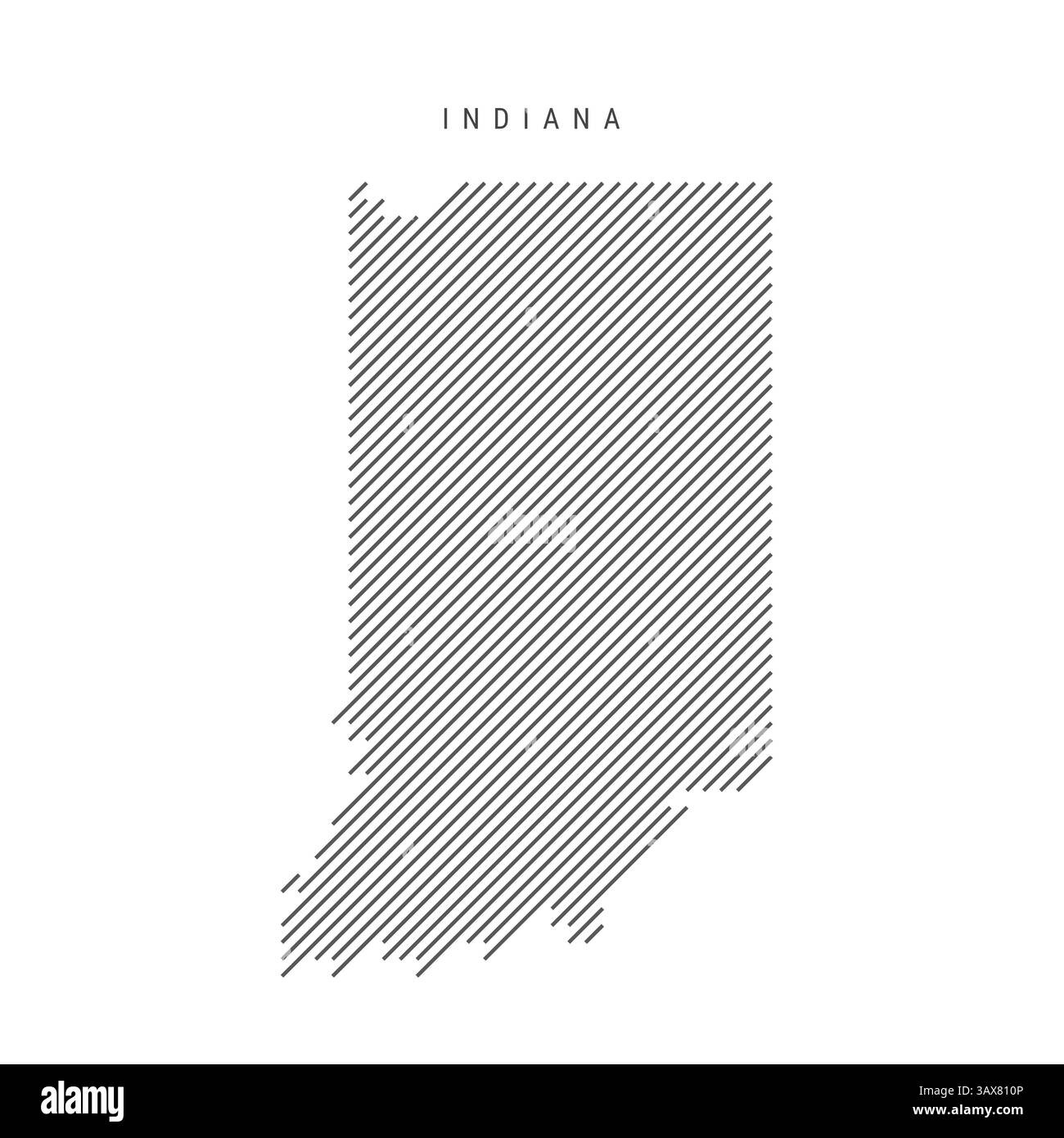 Indiana map from pattern of black slanted parallel lines. US state map ...