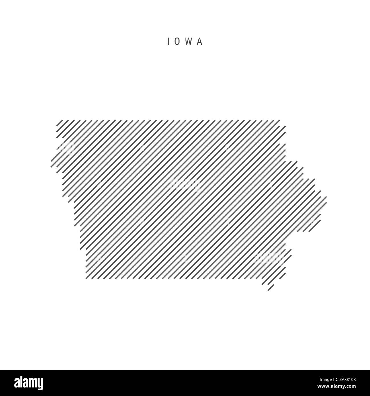 Iowa map from pattern of black slanted parallel lines. US state map ...