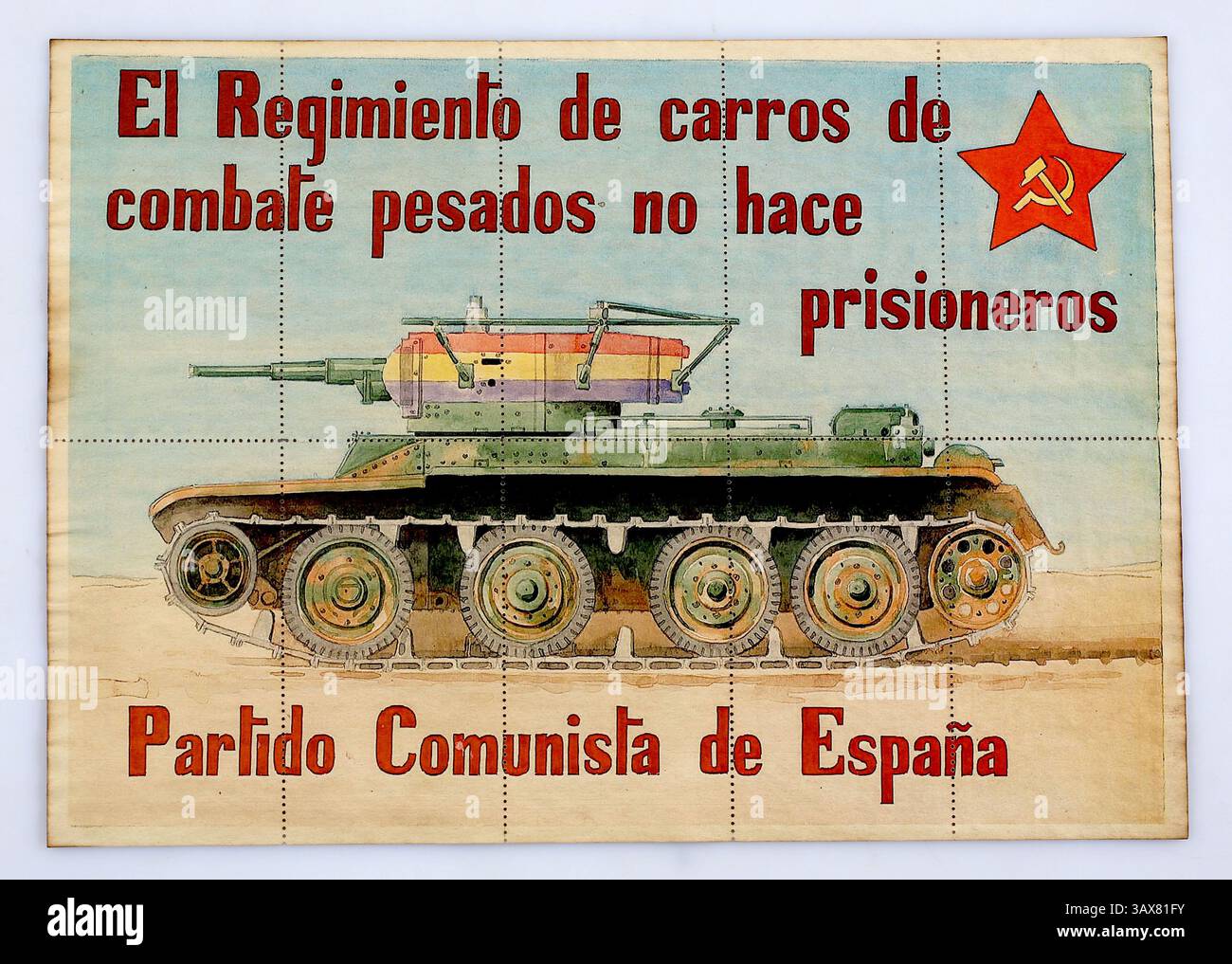 Vintage historical Spanish Civil War Poster with perforated voucher ...