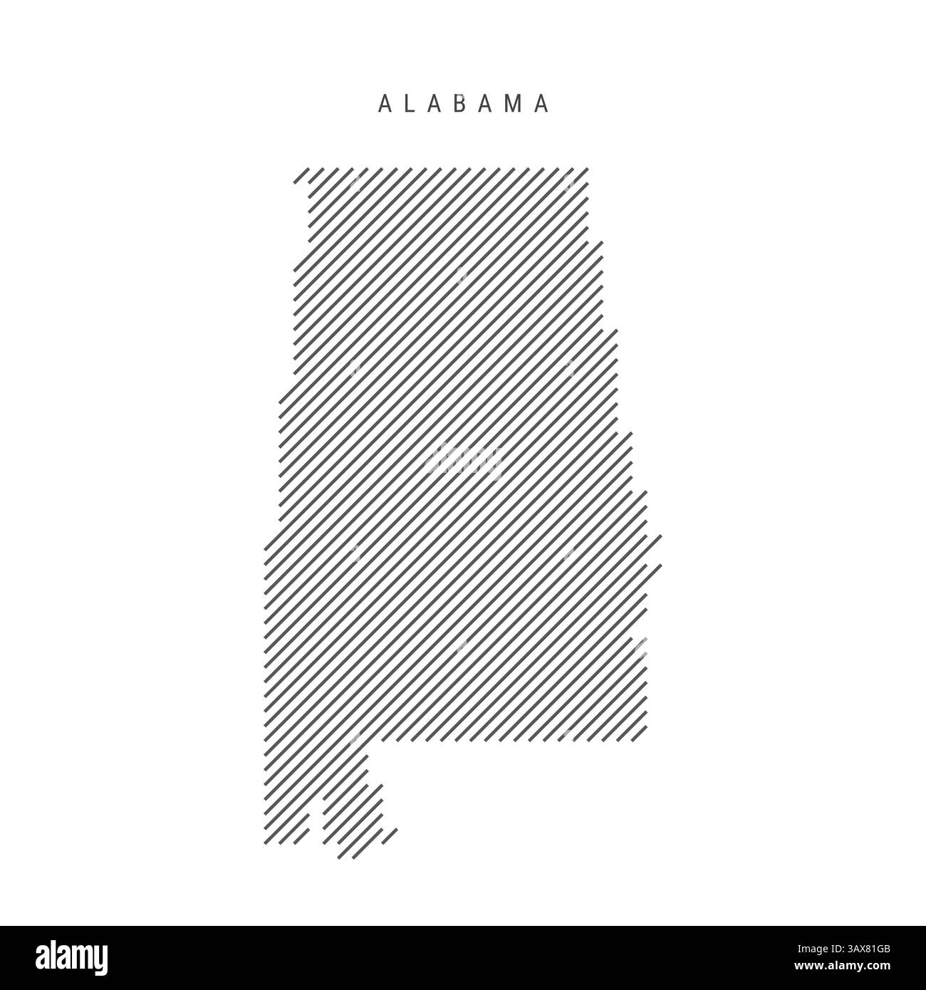 Alabama map from pattern of black slanted parallel lines. US state map ...