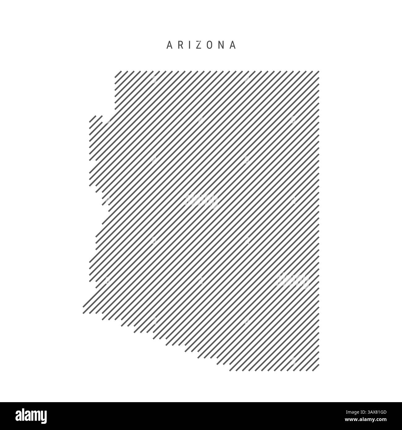 Arizona map from pattern of black slanted parallel lines. US state map ...