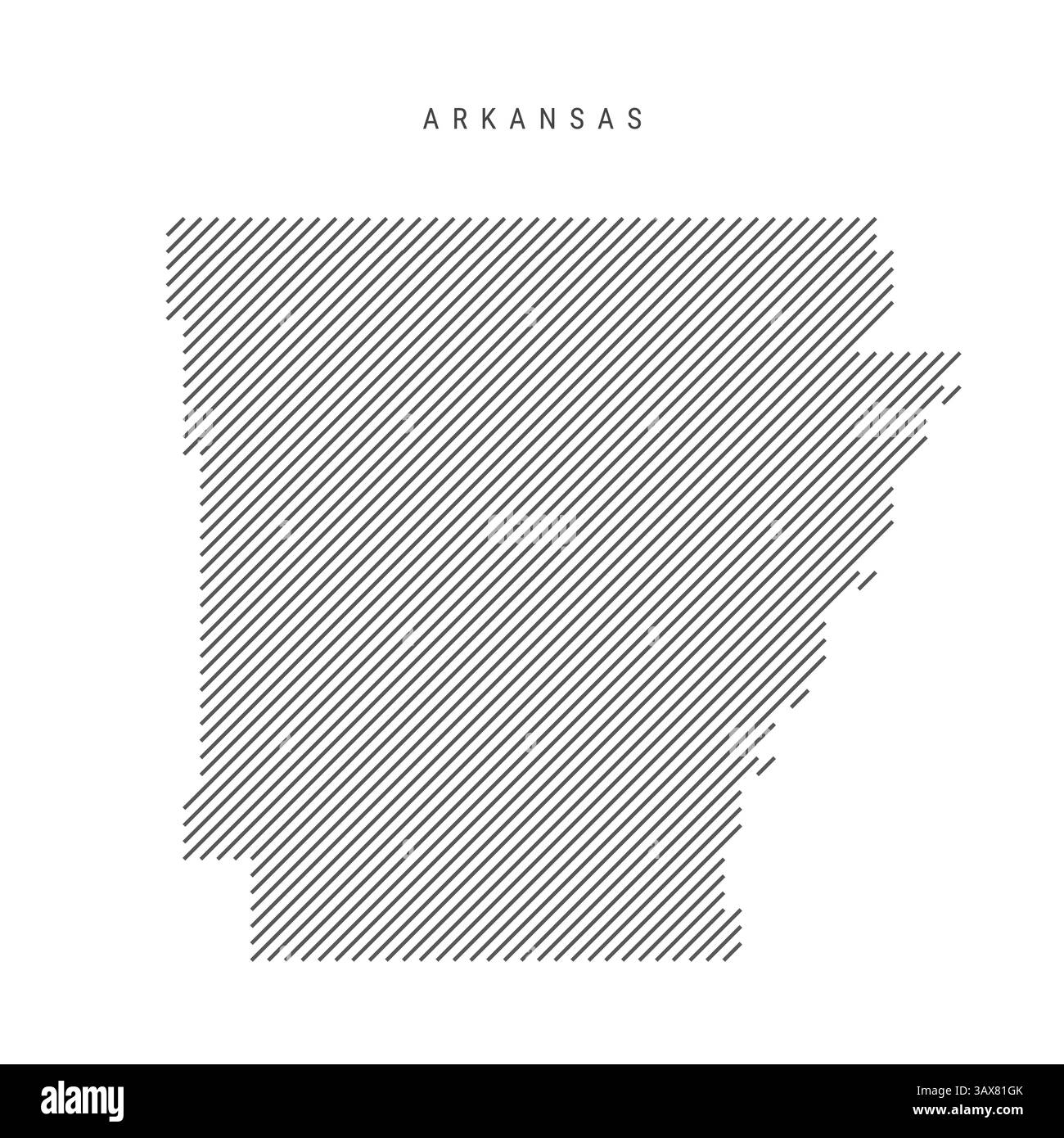 Arkansas map from pattern of black slanted parallel lines. US state map ...