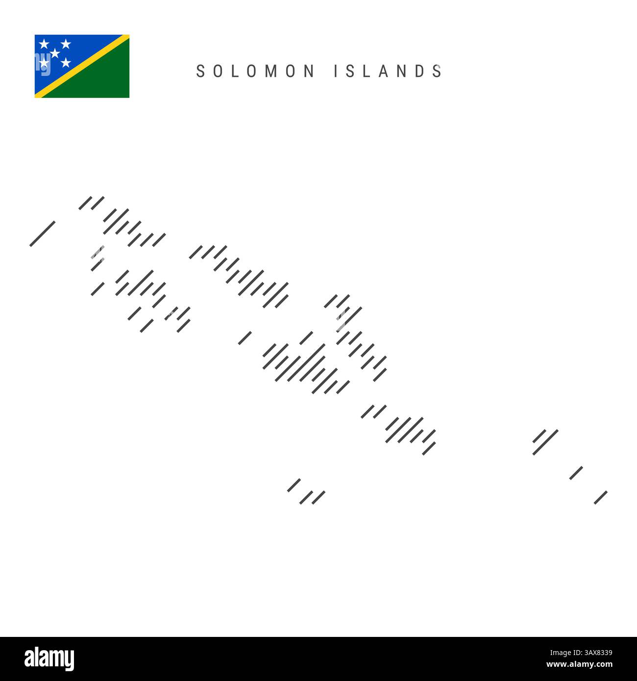 Solomon Islands map from pattern of black slanted parallel lines ...