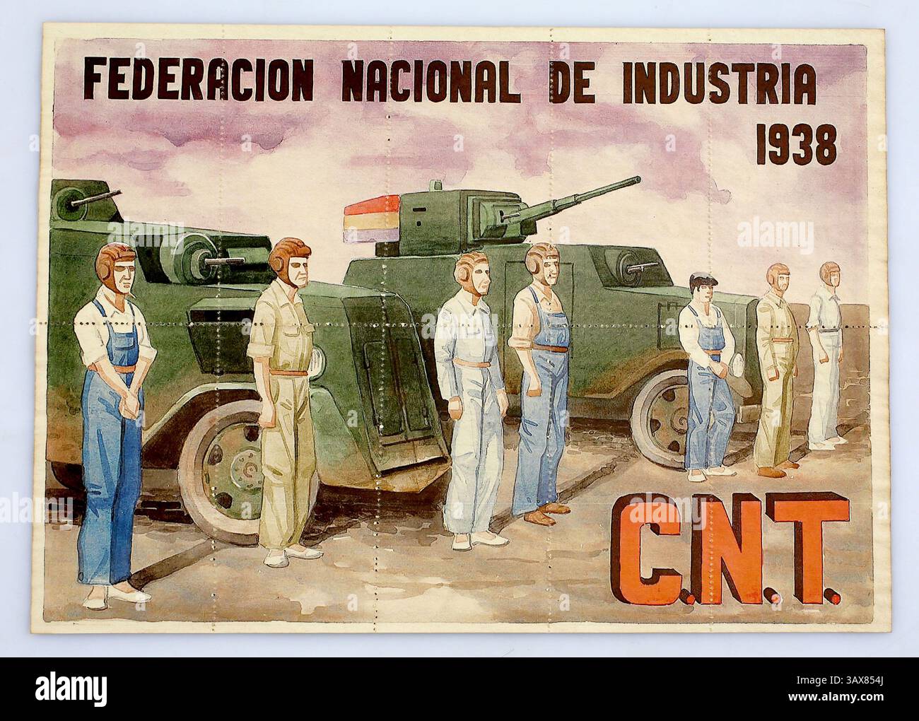 Vintage historical Spanish Civil War Poster with perforated voucher ...