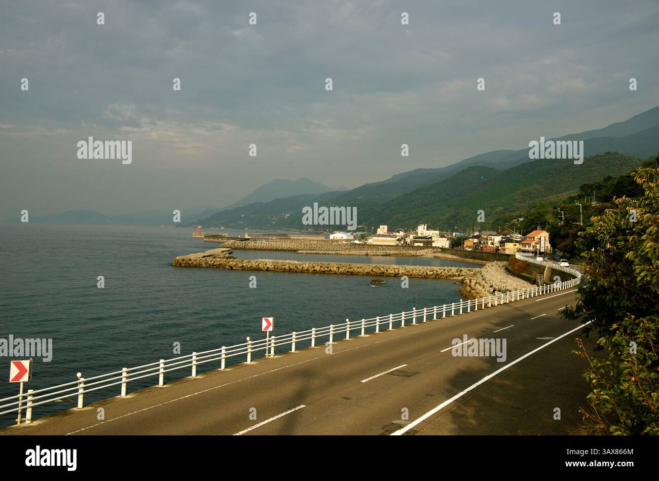 Photo shows part of the coastline along the Seto Inland Sea near Iyo in ...
