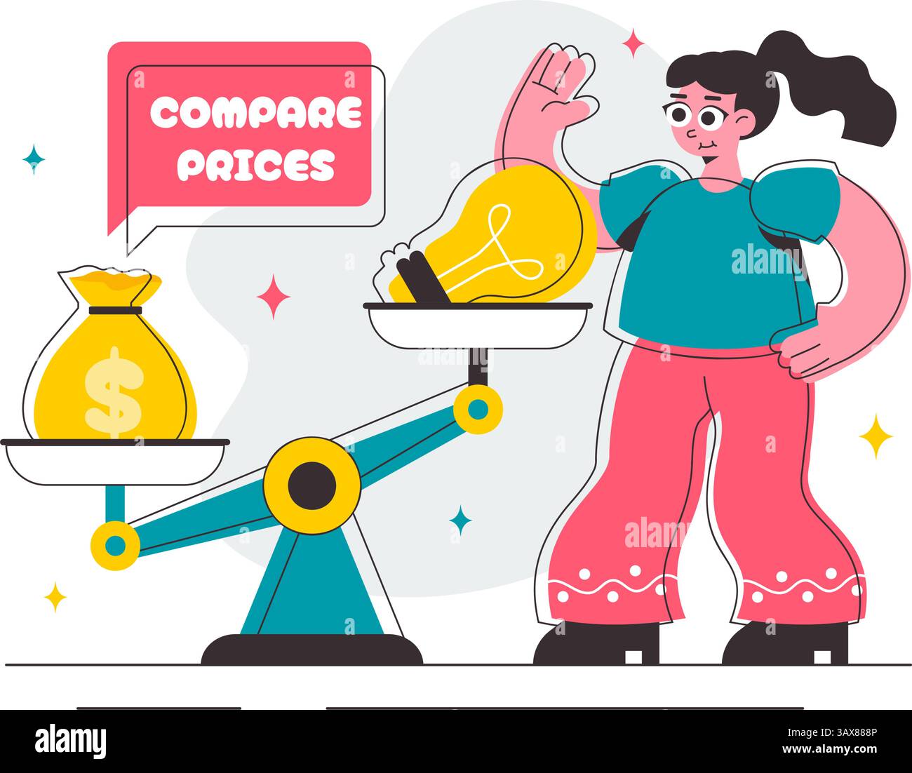 Illustration of Comparing Prices and Inflation in the Economy ...