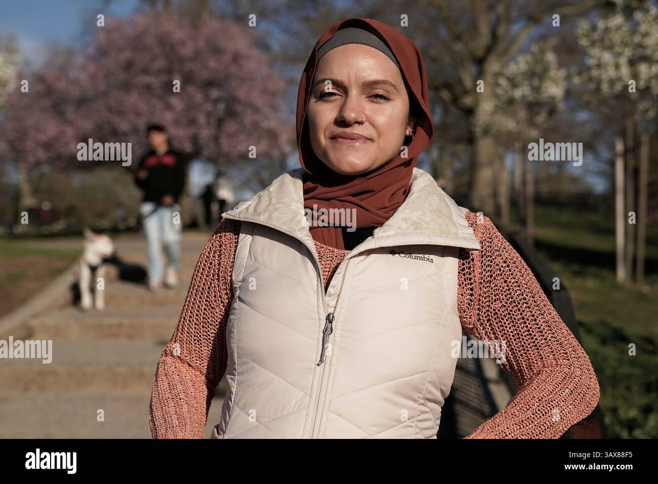 Daniris Espinal stands for a portrait in Sunset Park, in the Brooklyn ...