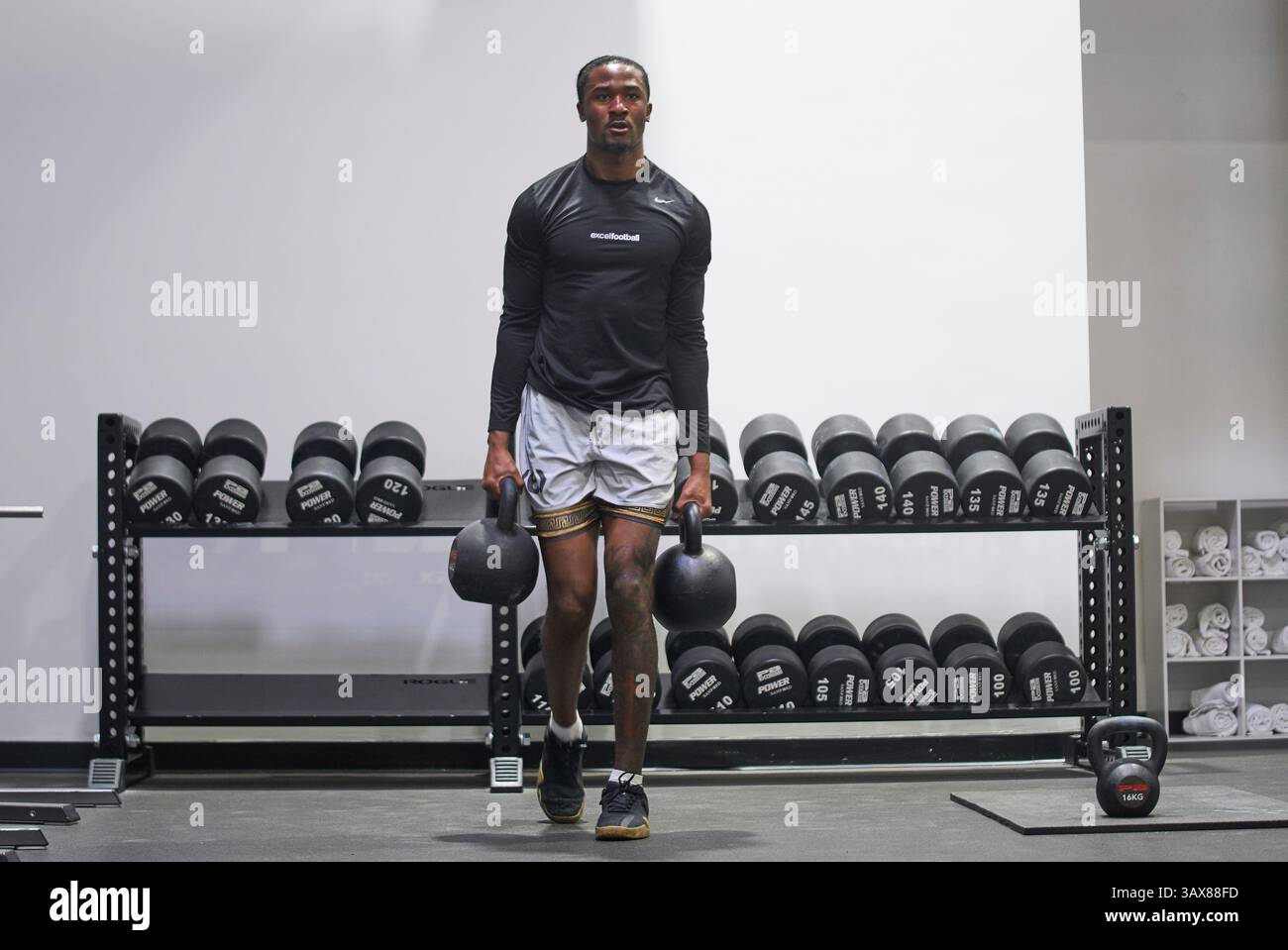 Wide receiver Tory Horton works out as he prepares for the NFL football ...