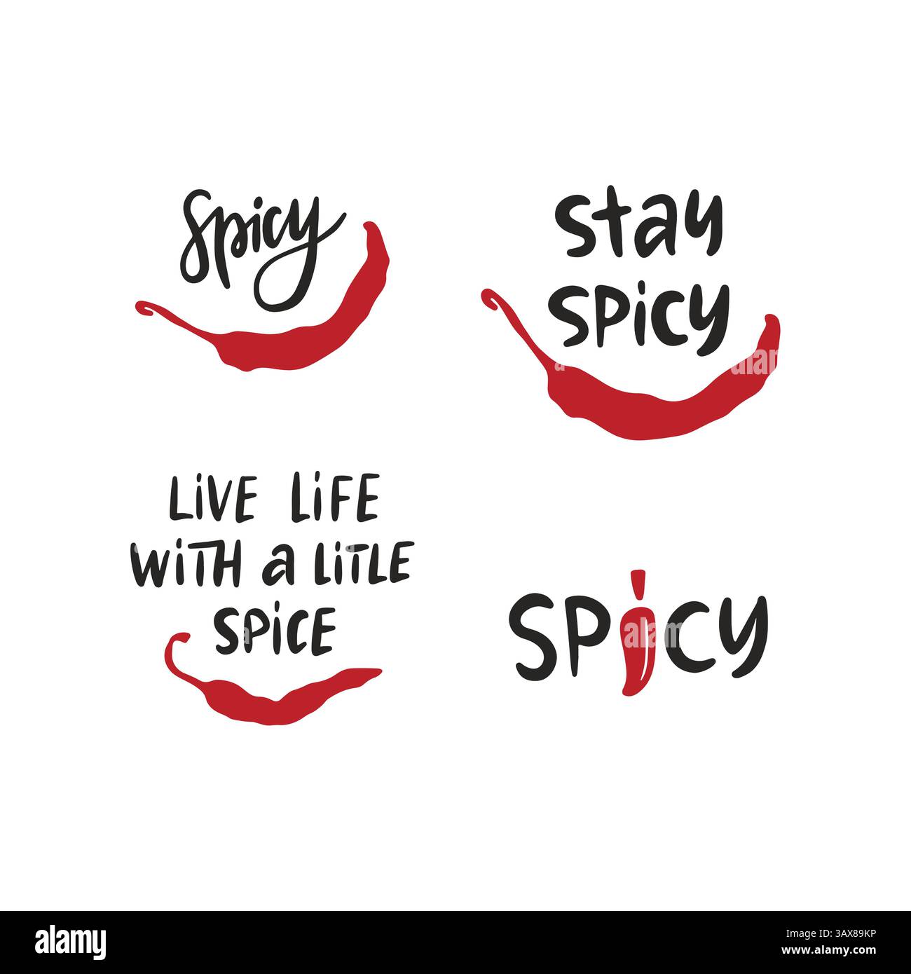 Spicy lettering with chili pepper Stock Vector Image & Art - Alamy