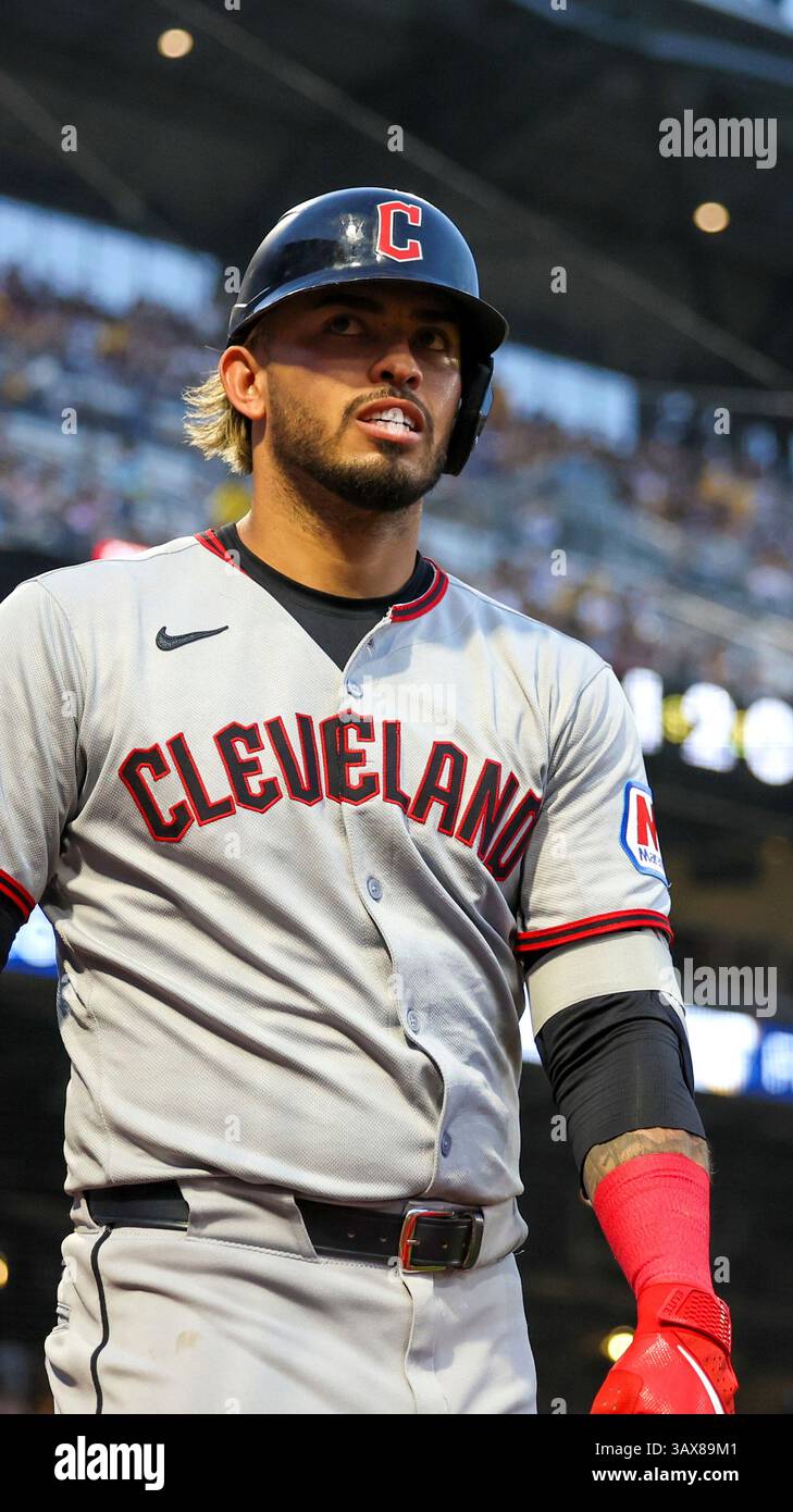 PITTSBURGH, PA - APRIL 18: Cleveland Guardians shortstop Gabriel Arias ...