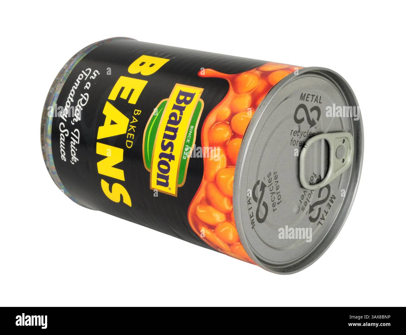 Branston baked beans in a rich thick tomato sauce in a 410g ring pull can Stock Photo - Alamy