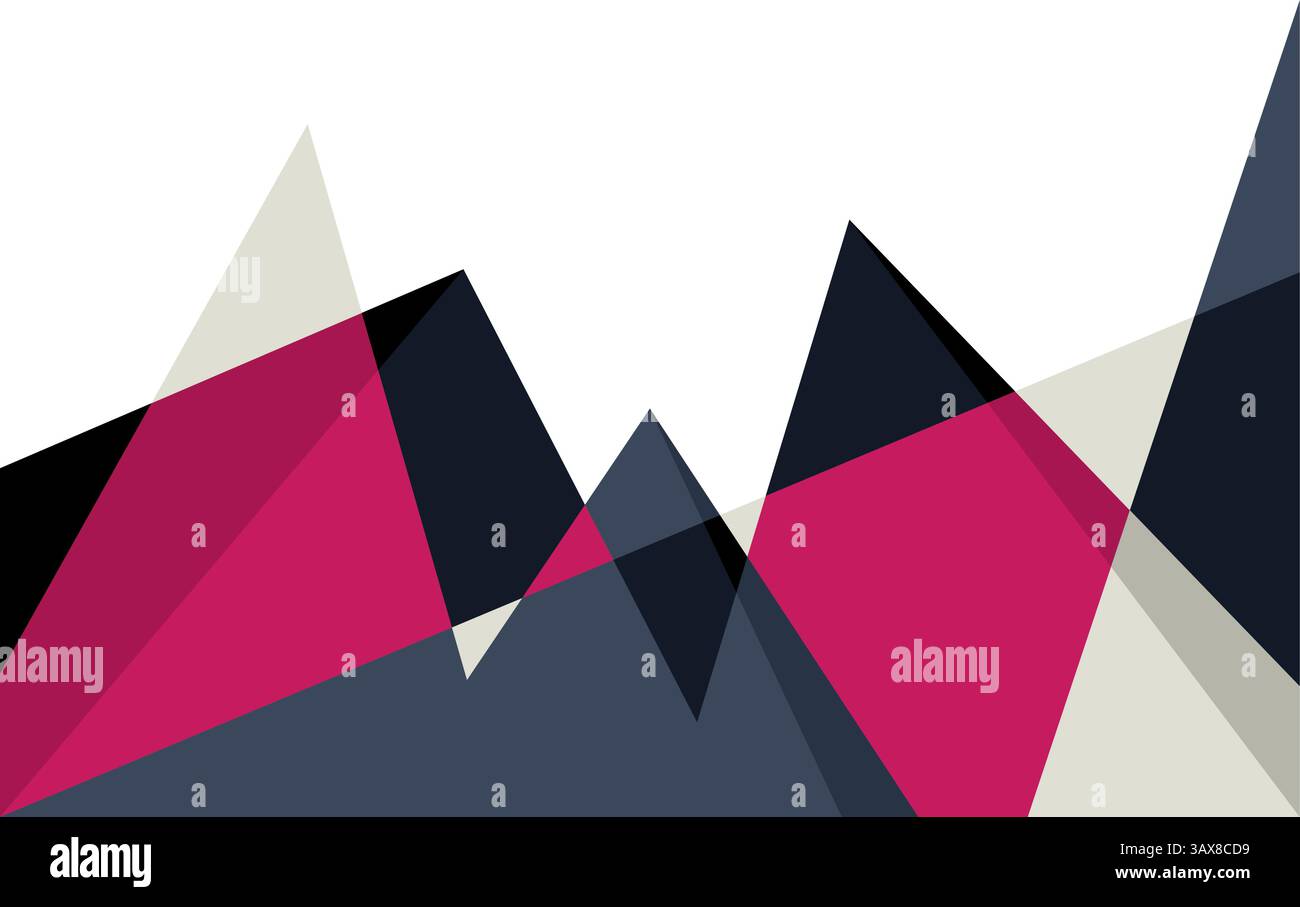 Mountain Abstract Wall Art Landscape Geometric Simple Design. Modern ...