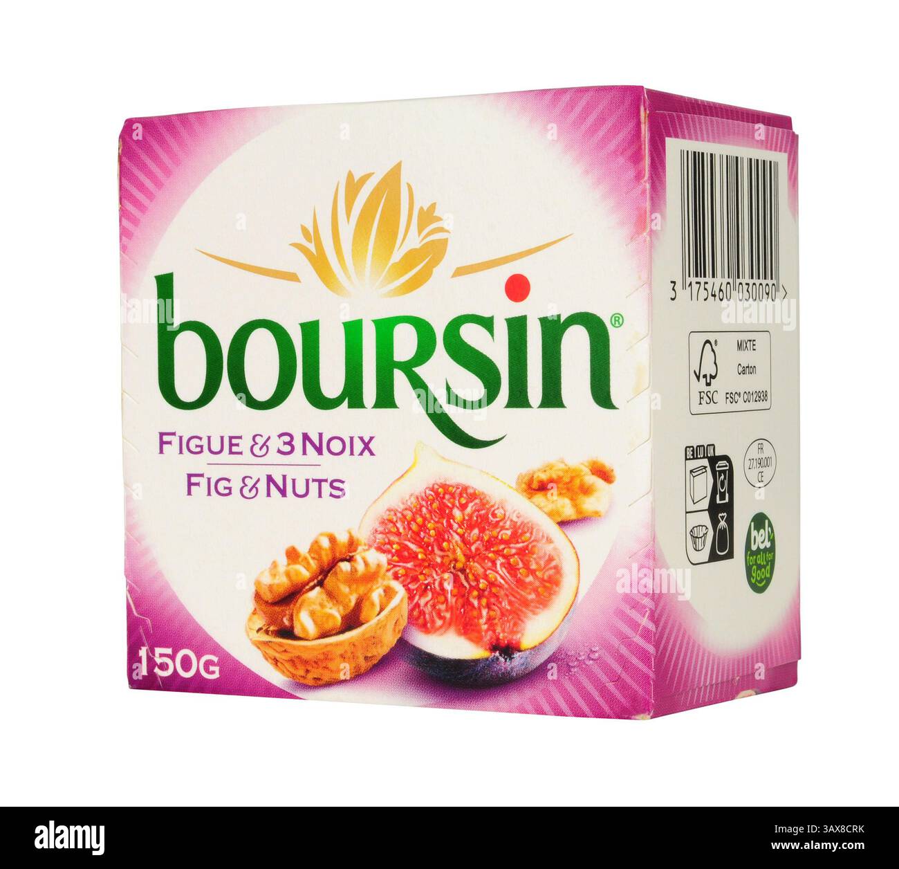 Boursin fig and nut flavour full fat soft creamy cheese in a 150g pack ...