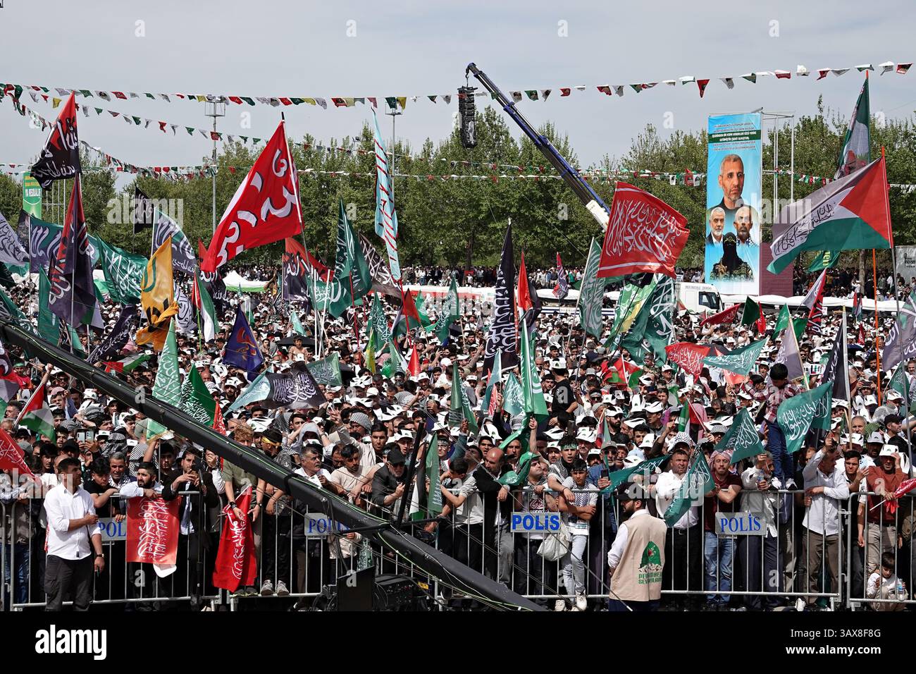 Tens of thousands of people are seen attending the event in Diyarbakir ...