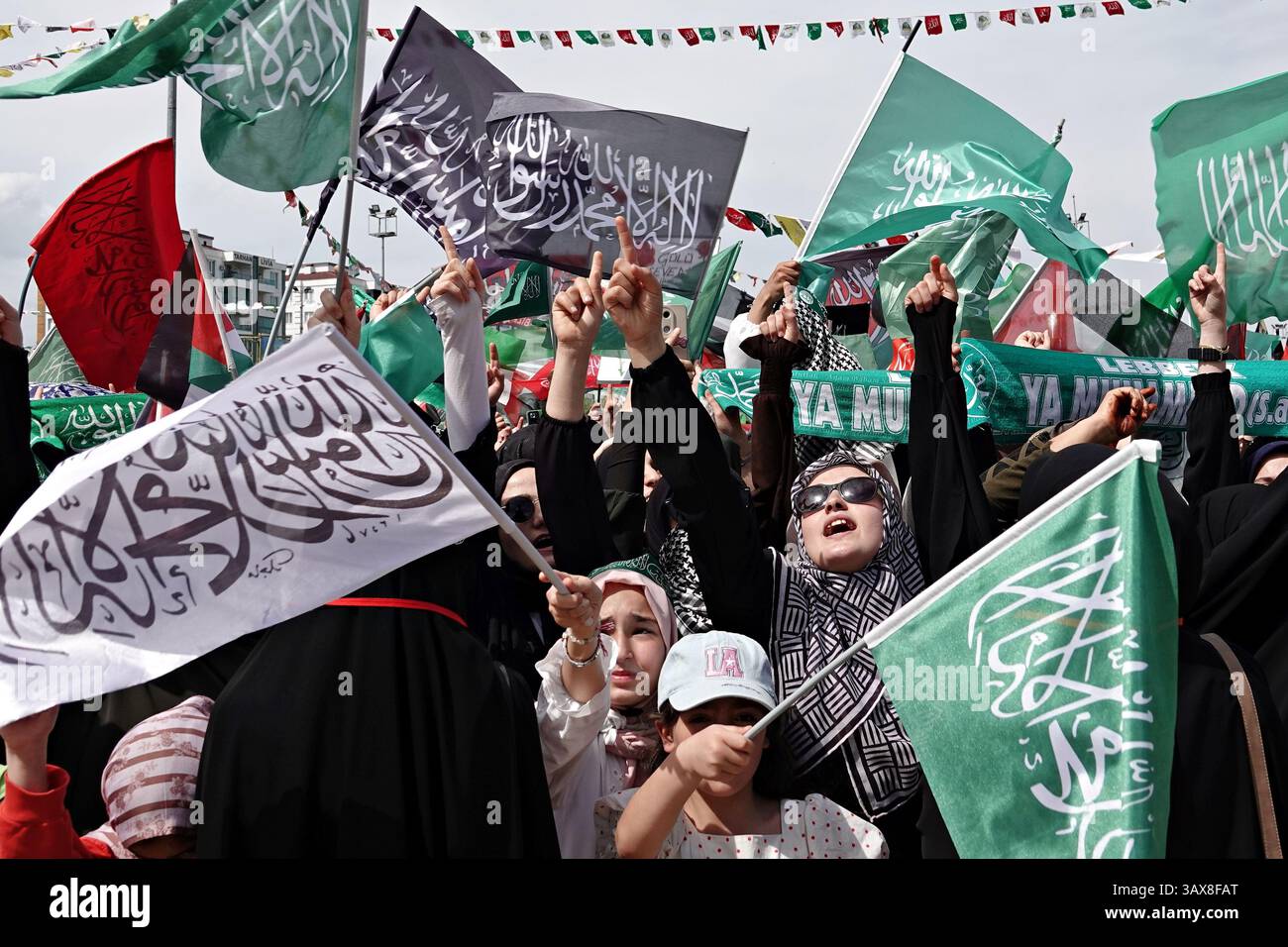 Women participating in the celebration in Diyarbakir are seen shouting Islamic slogans. The ...
