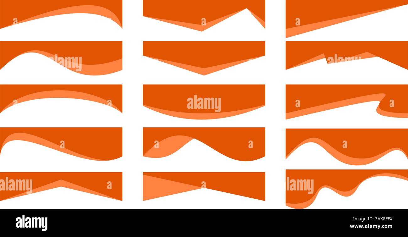 Abstract curved border shapes for header design. Vector divider ...